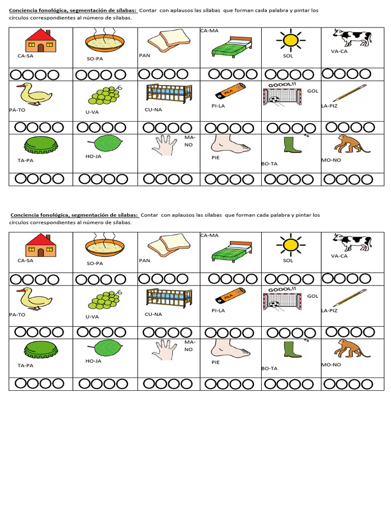 Conciencia Fonológica SEGM SILABICA | PDF | Sílaba