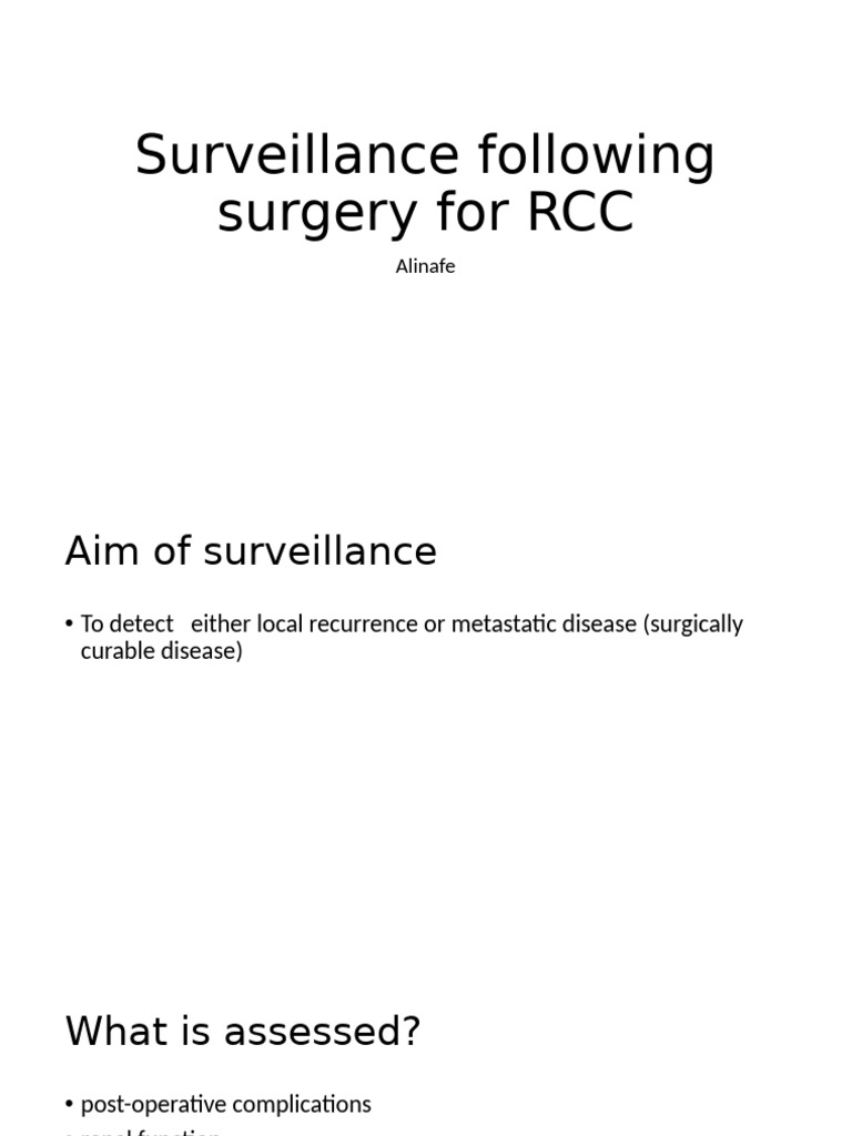 Surveillance Following Surgery For RCC | PDF
