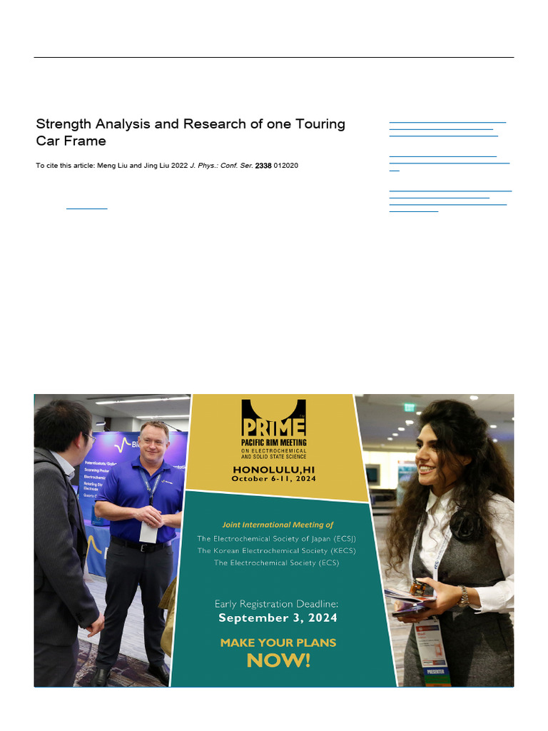 Touring Car Frame Analysis | PDF | Bending | Strength Of Materials