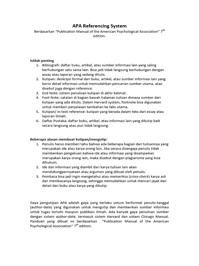 APA-Referencing-System-ILKOM UB | PDF