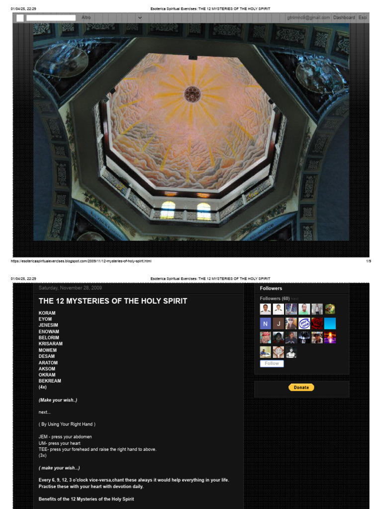 Esoterica Spiritual Exercises - THE 12 MYSTERIES OF THE HOLY SPIRIT ...