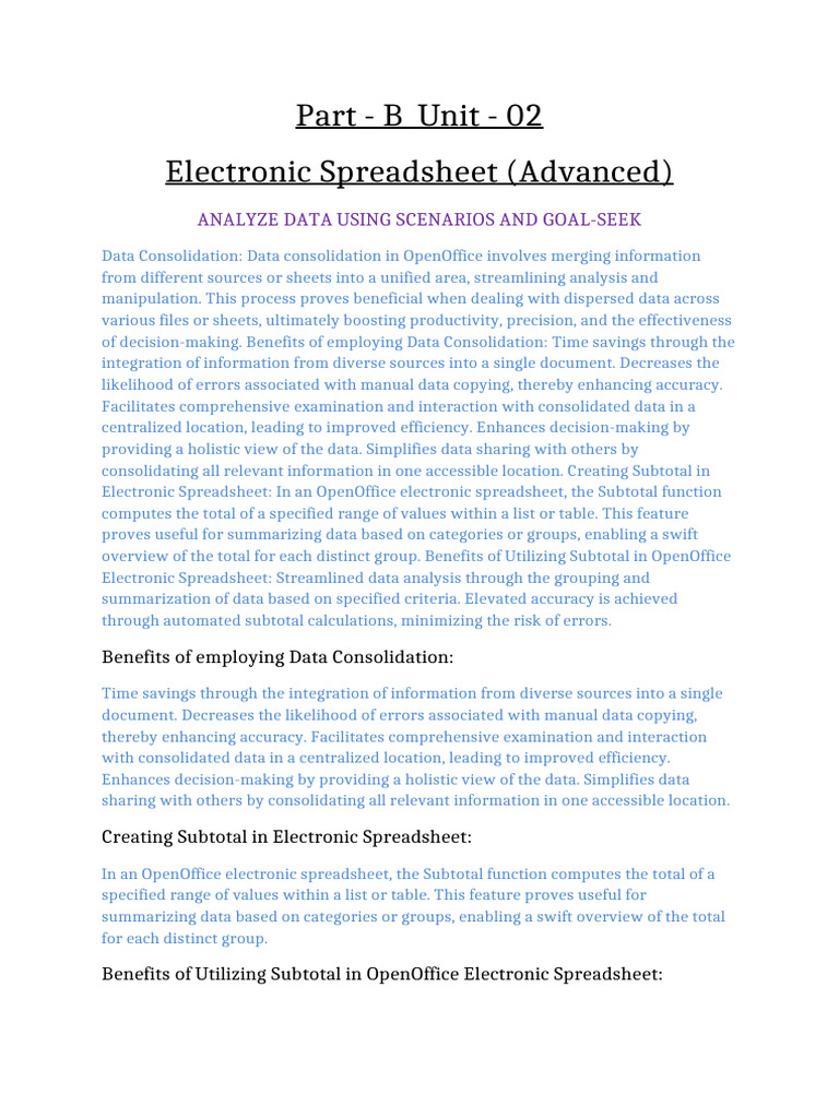 Electronic Spreadsheet (Advanced) | PDF | Spreadsheet | Hyperlink