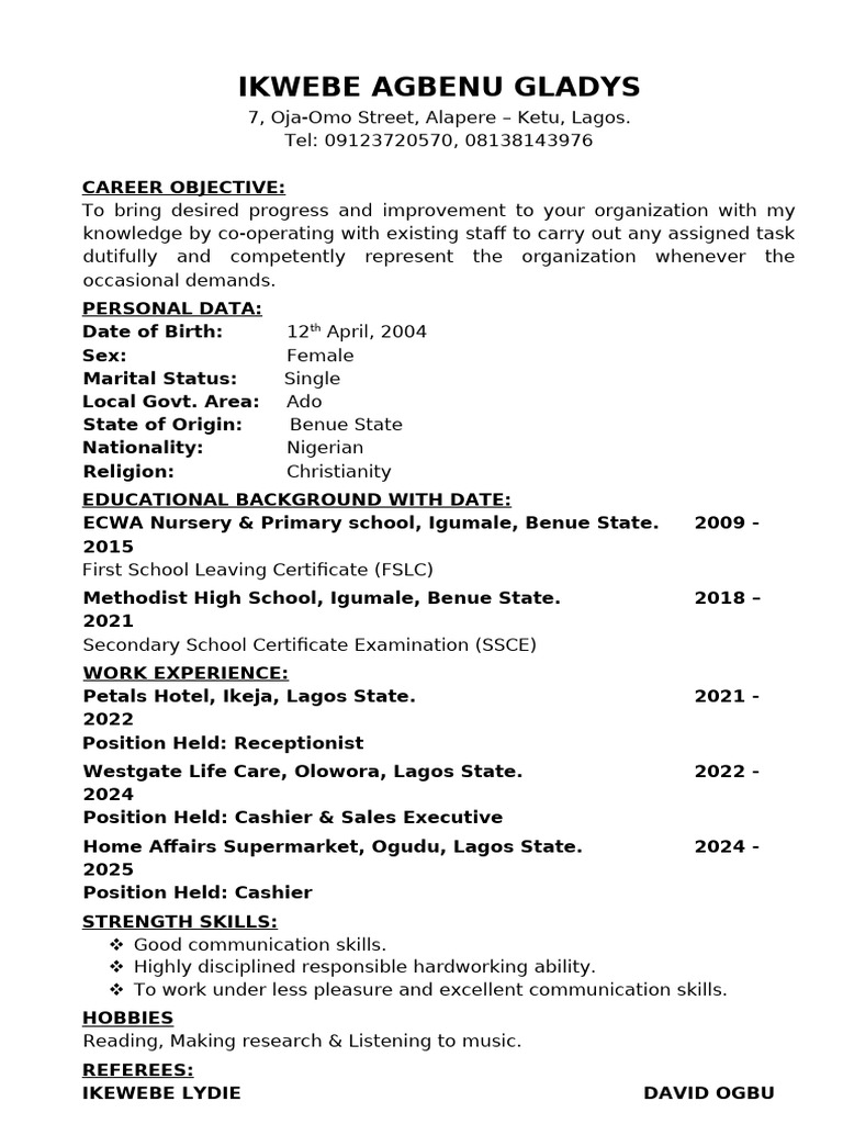 IKWEBE GLADYS CV_Phoenix | PDF