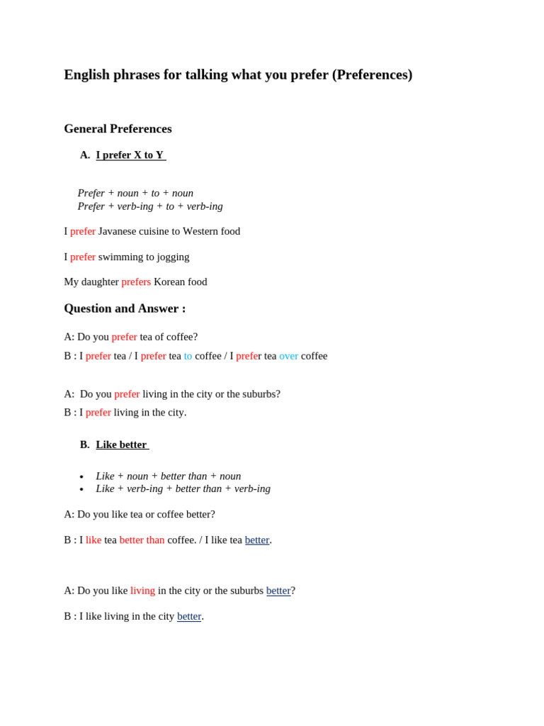 Talking About Preferences | PDF | Chinese Cuisine | Japanese Cuisine