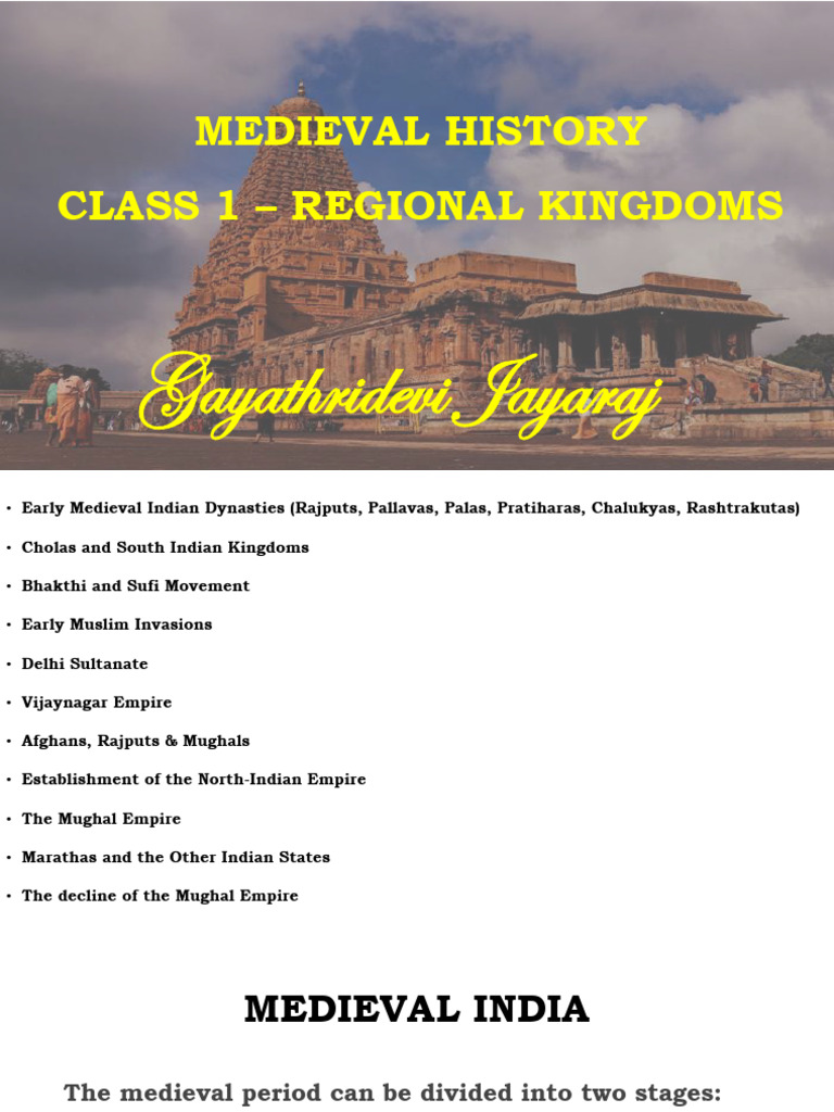 Medieval History - Class 1 | PDF | Mughal Empire