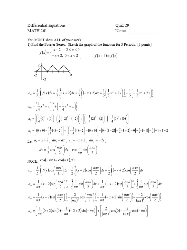 Fourier Series Solutions | PDF