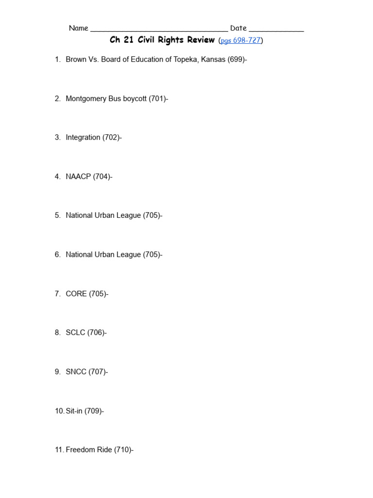 Ch 21 Civil Rights Review | PDF
