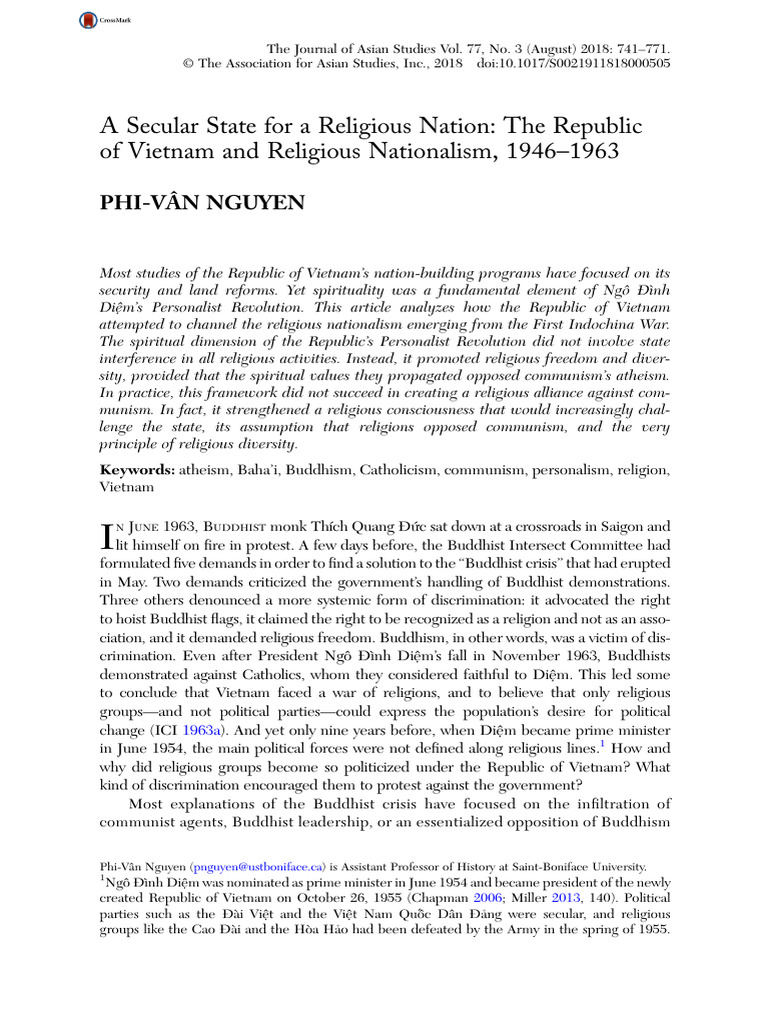 Nguyen Phi Van (2018), A Secular State For A Religious Nation. The RVN ...