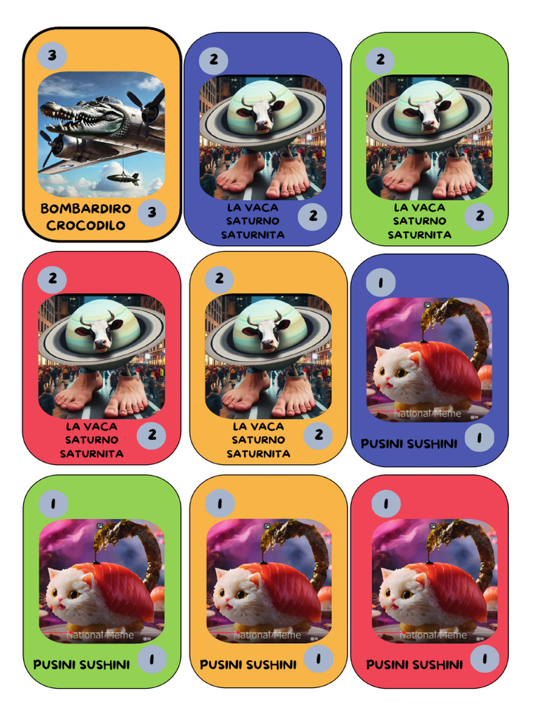 Uno Version Italian Brainrot | PDF