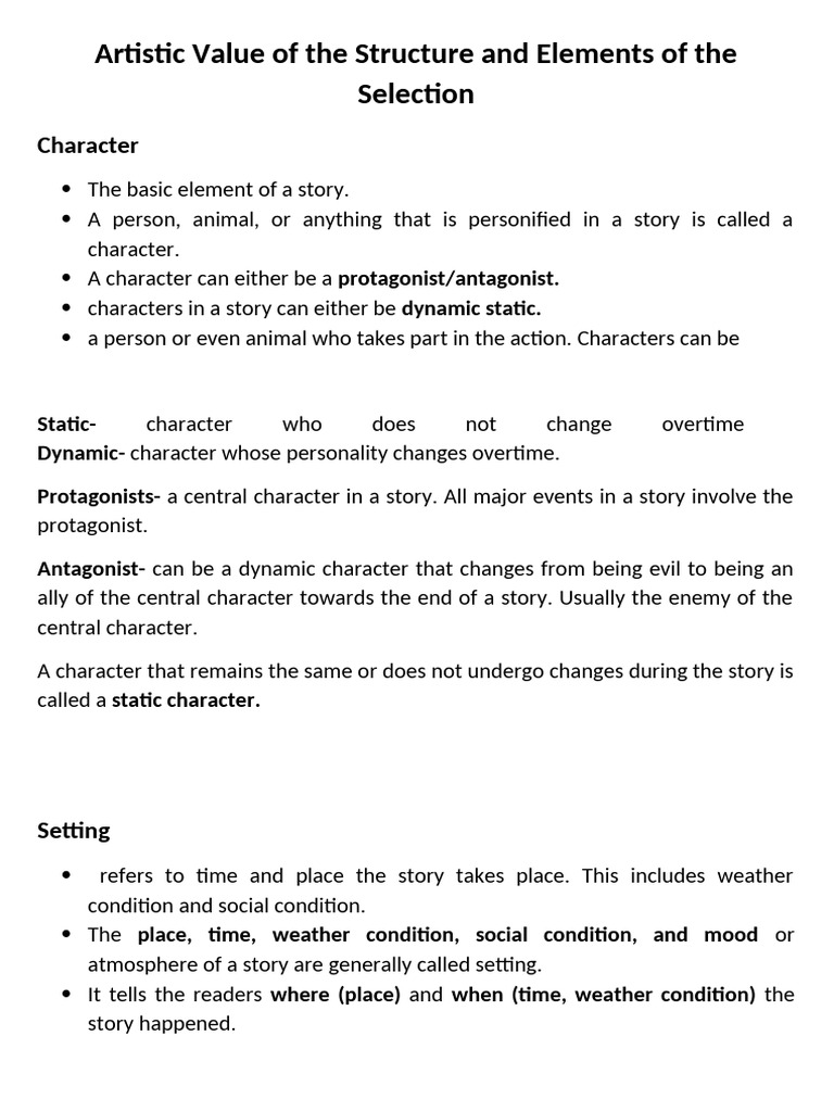 ENGLISH REVIEWER (Structure and Elements of The Selection) | PDF ...