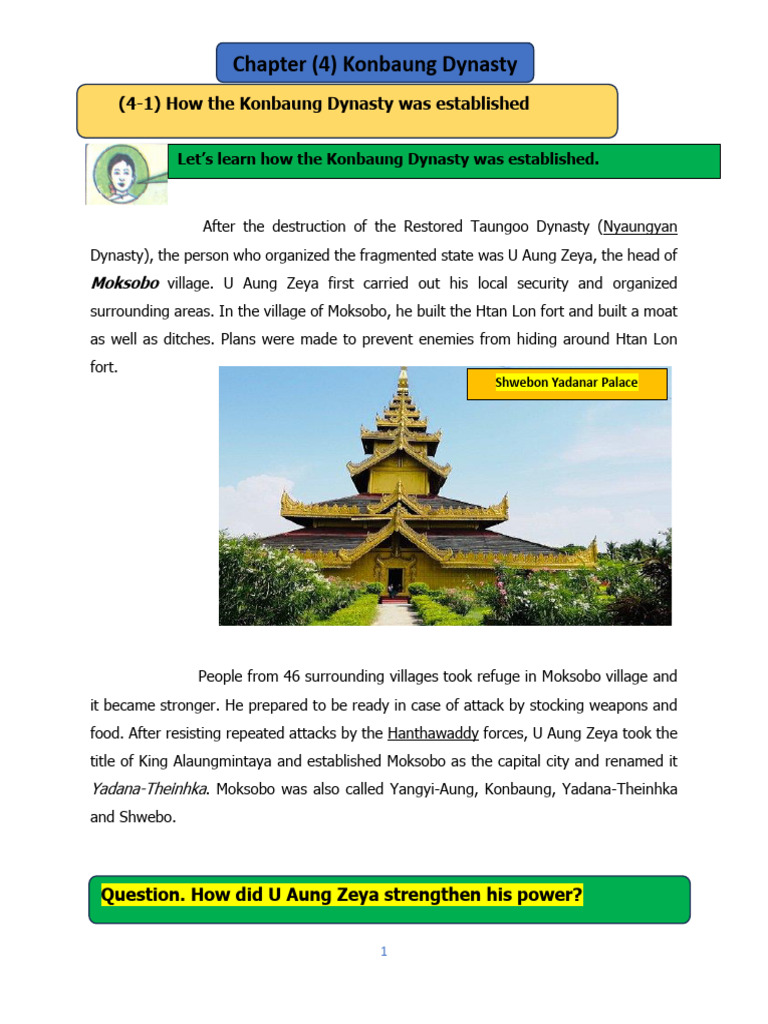 Establishment of the Konbaung Dynasty | PDF | Myanmar