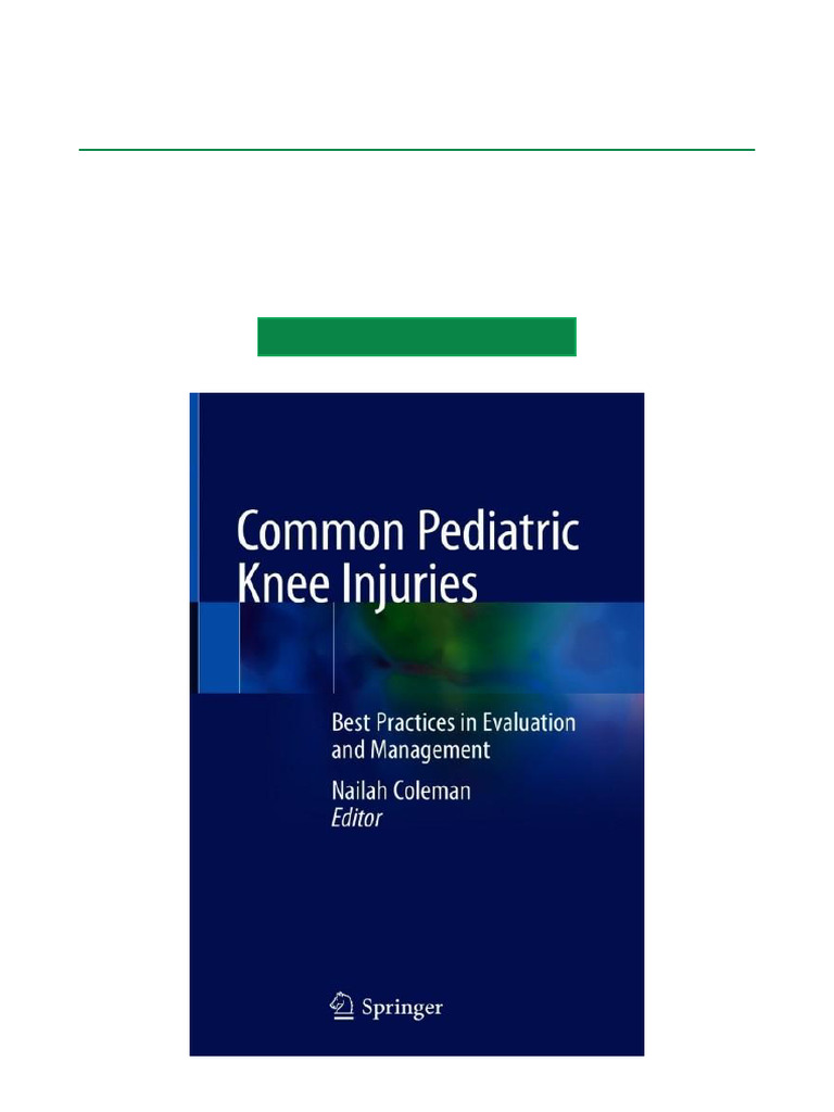 Pediatric Knee Injury Management Guide | PDF