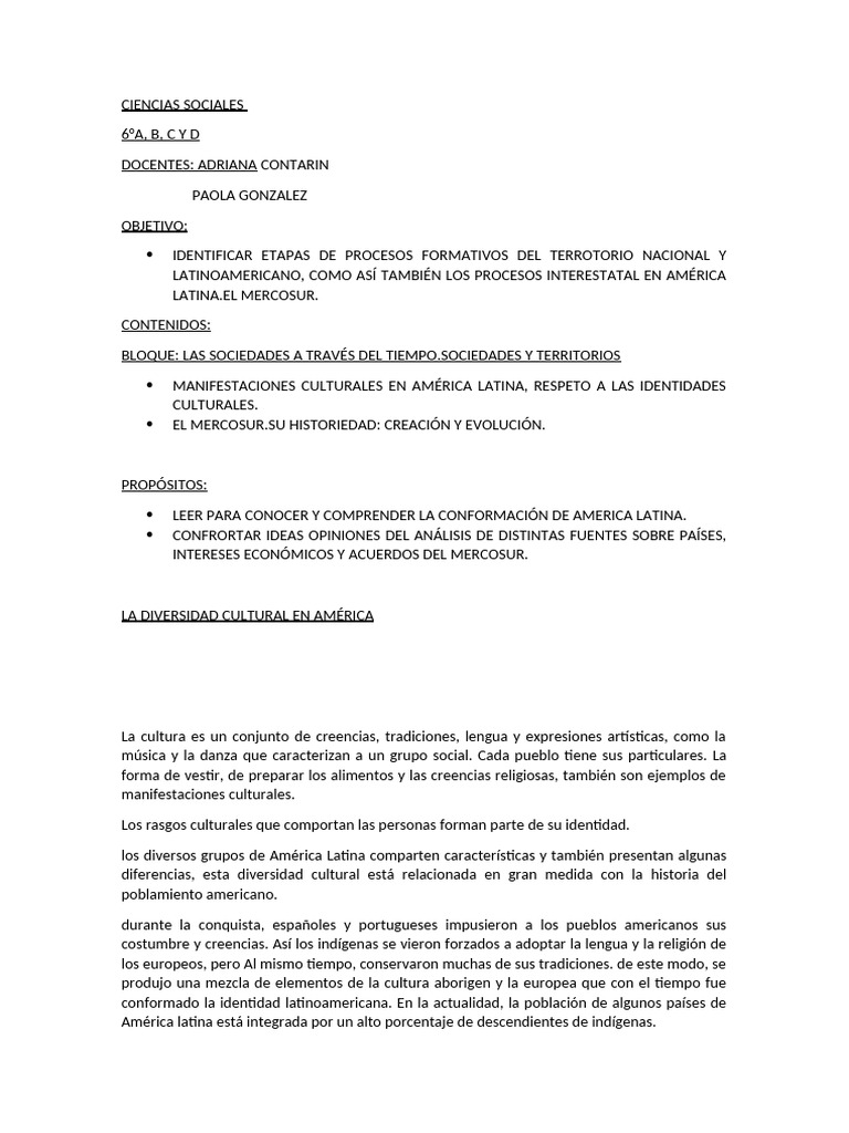 Diversidad Cultural en América Latina | PDF | America latina | Américas