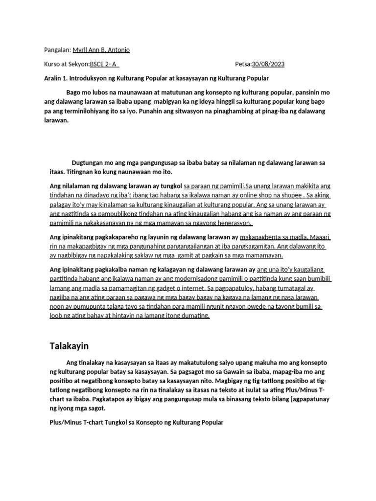 Pop Culture Activity 2 | PDF