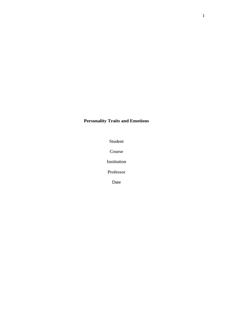 Personality Traits and Emotions | PDF | Emotions | Extraversion And Introversion