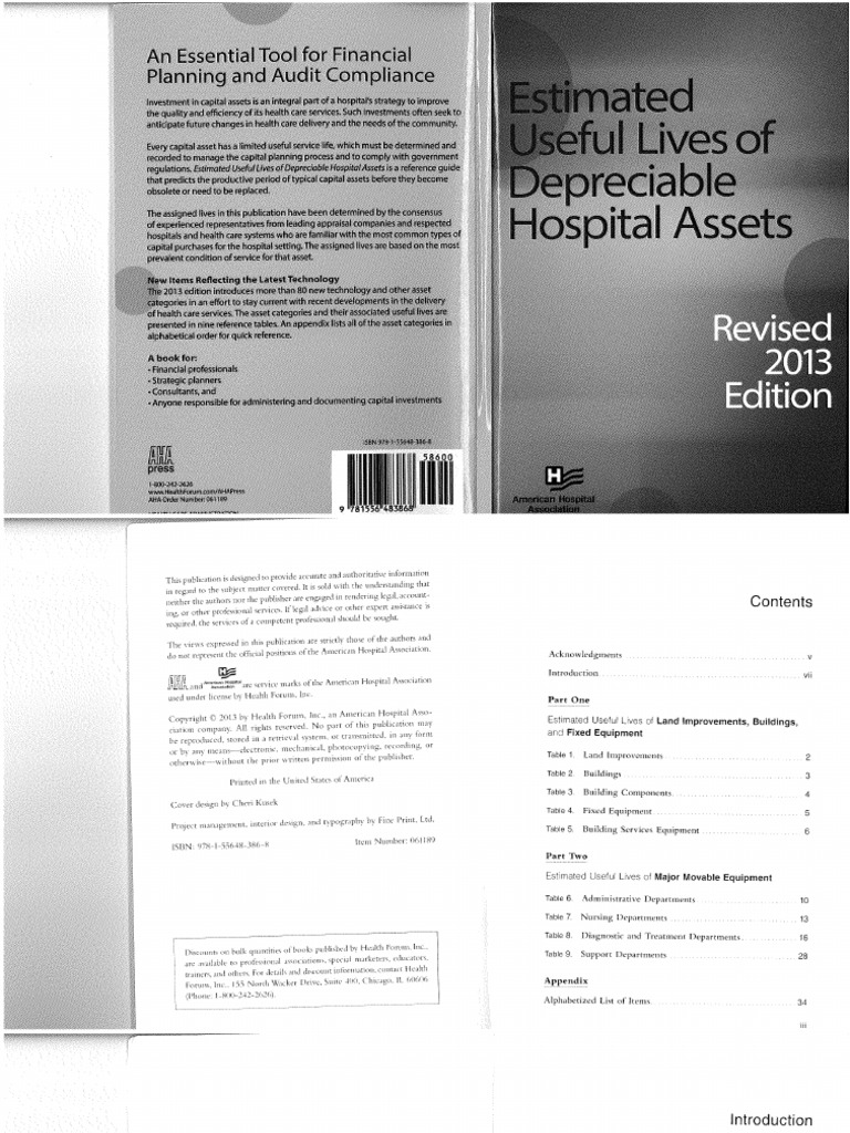 Estimated Useful Lives of Depreciable Hospital Assets 2013 Edition | PDF