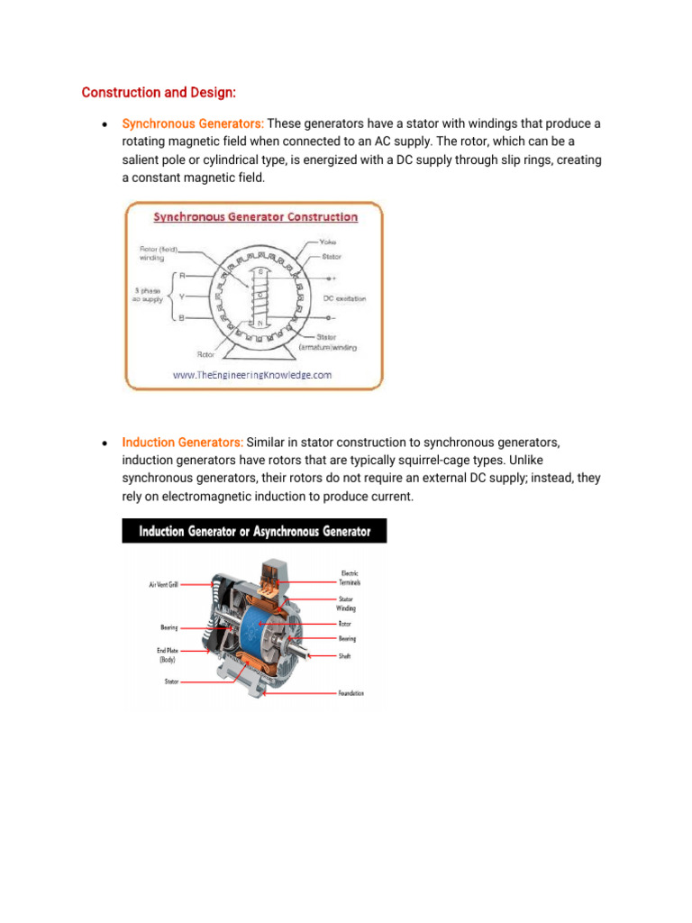 Induction & Synchronous Generators | PDF | Electric Generator ...