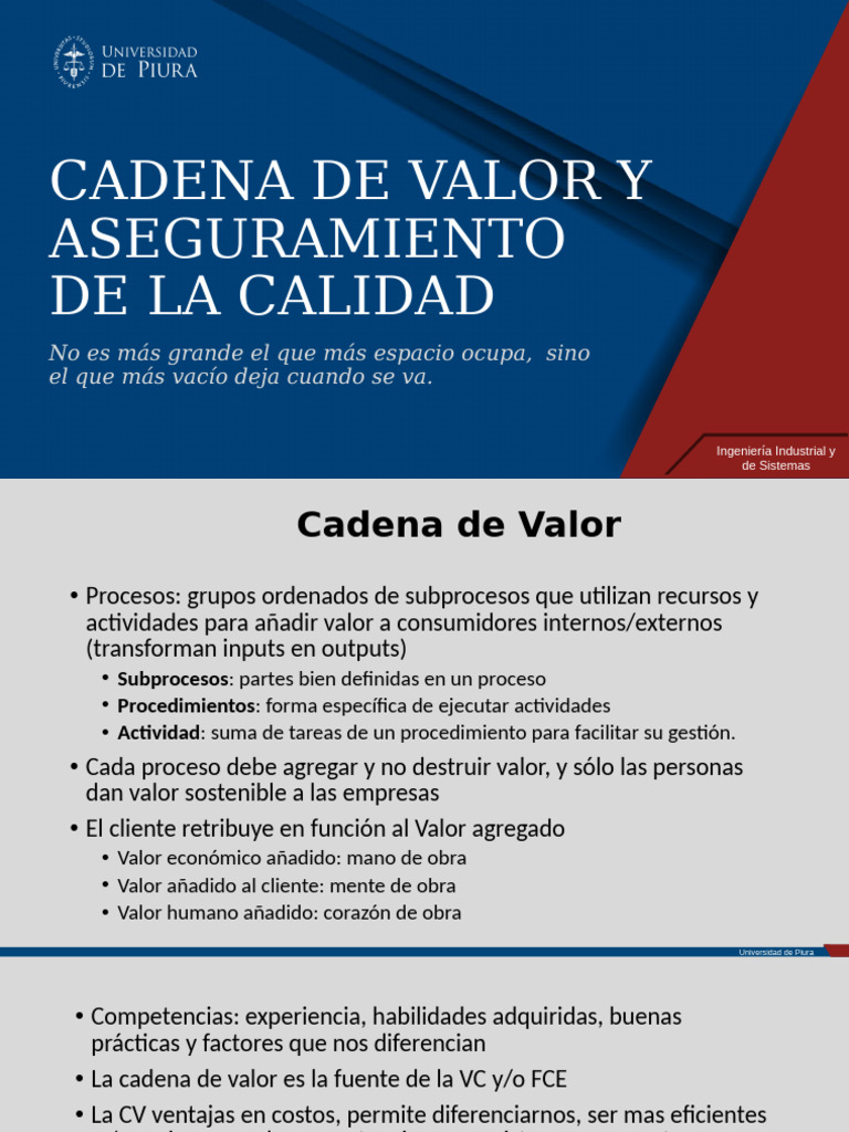 12 Cadena de Valor y Calidad | PDF | Cadena de valor | Valor añadido