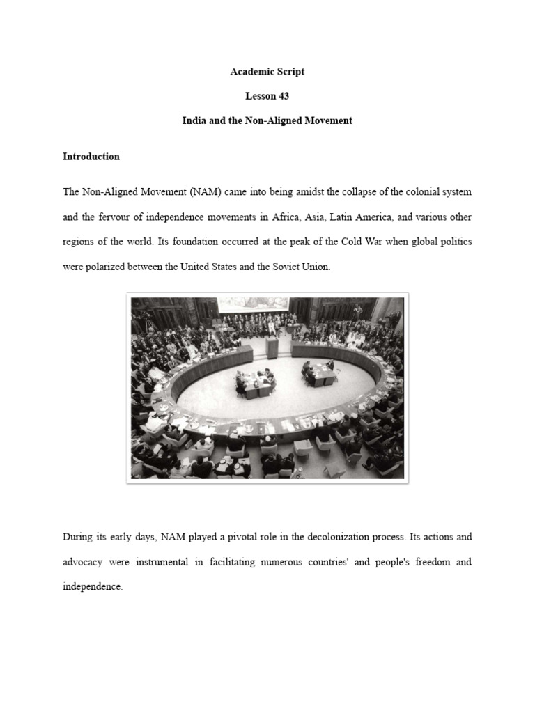 Academic Script - India and Non Aligned Movement | PDF | Non Aligned ...