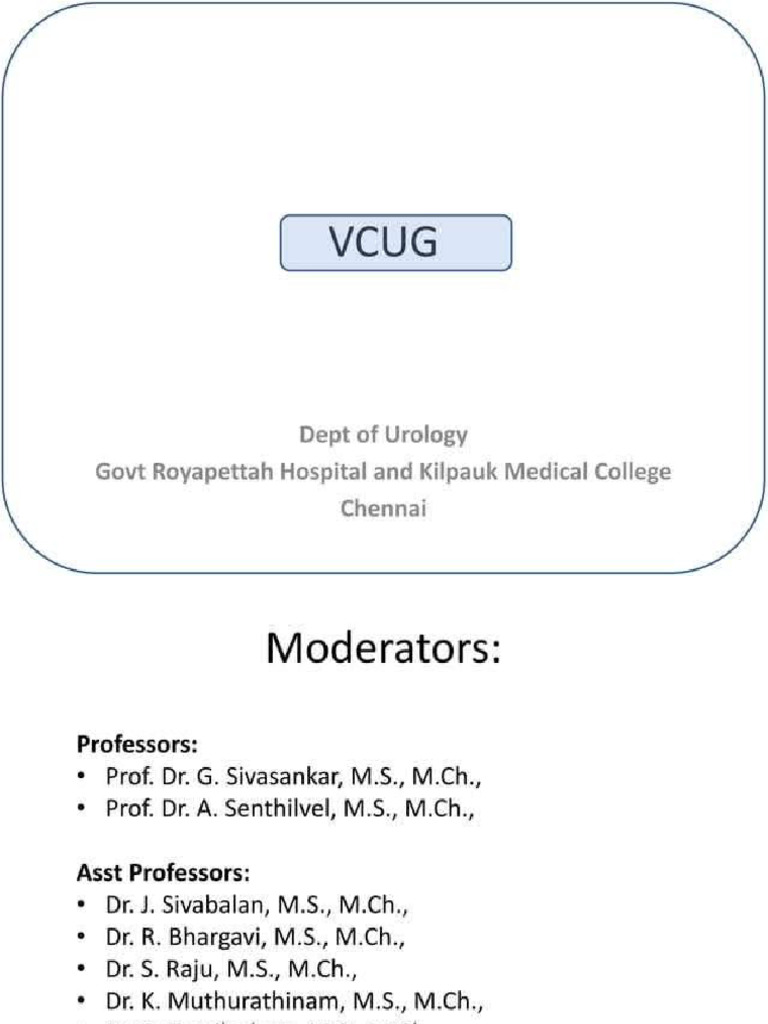 Voiding Cysto Urethrogram | PDF