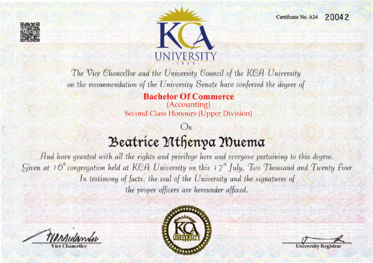 KCA CERTIFICATE (2) | PDF