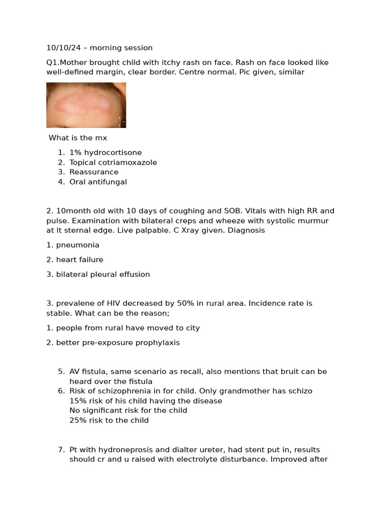 10th Oct Recalls | PDF | Clinical Medicine | Medical Specialties