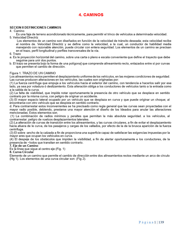 Caminos | PDF | Curva | Eje