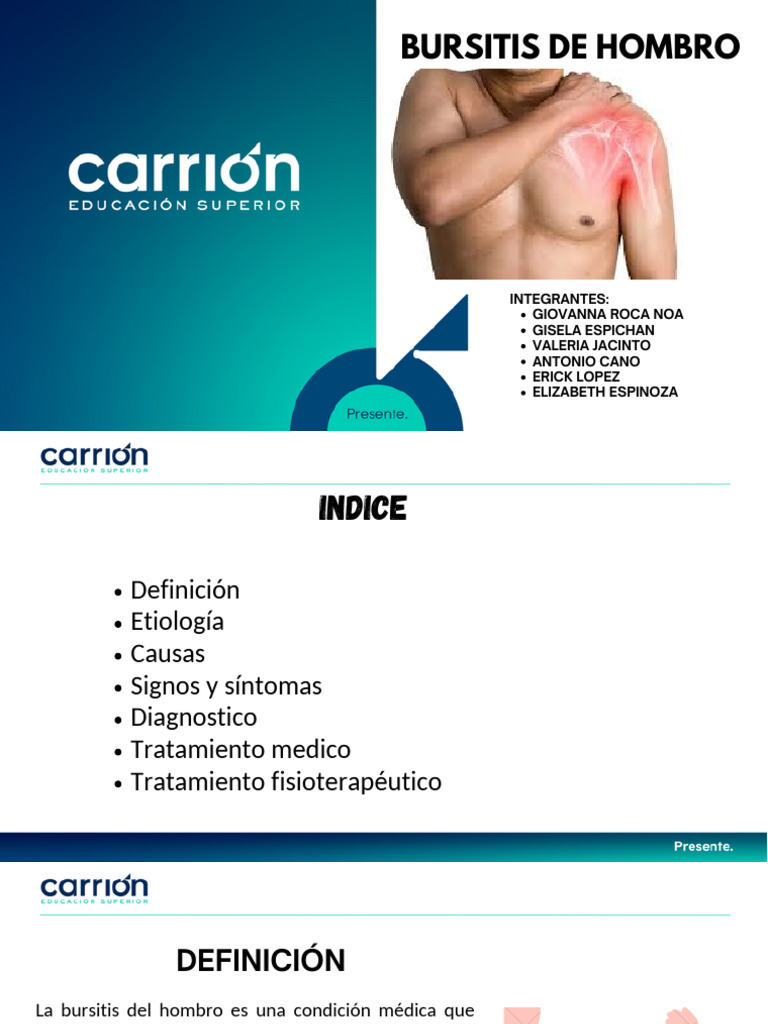 Bursitis del Hombro: Causas y Tratamientos | PDF | Hombro | Medicina