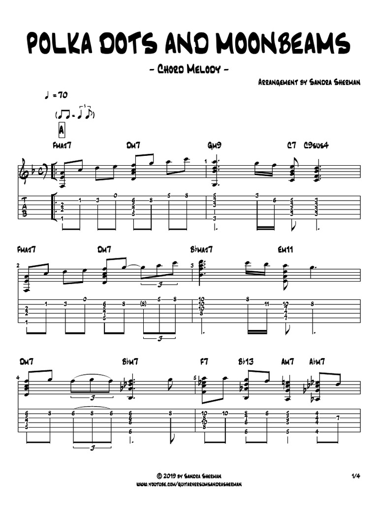 Polka Dots and Moonbeams CHM TAB | PDF | Elements Of Music | Harmony