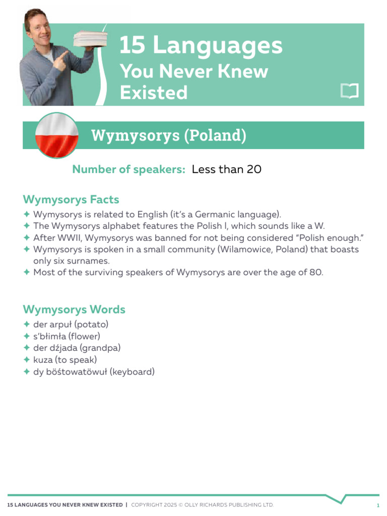 Wymysorys: A Rare Germanic Language | PDF | Chinese Language | Tone ...