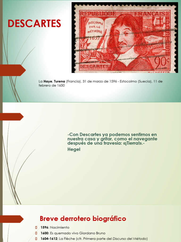 Biografía y Filosofía de Descartes | PDF | René Descartes | Existencia