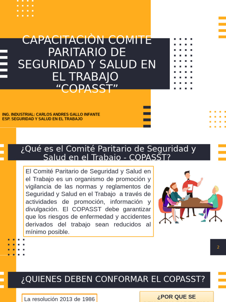 Diapositivas Copasst | PDF | Seguridad y salud ocupacional