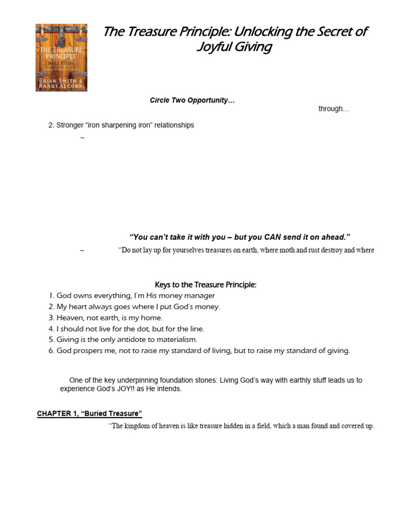 24 1 4 To 7 Treasure Principle | PDF | Heaven | Jesus