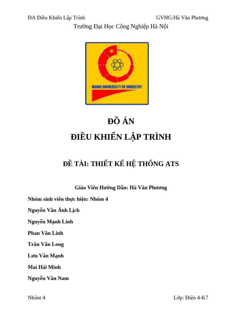 [123doc] Do an Dieu Khien Lap Trinh Thiet Ke He Thong Ats | PDF