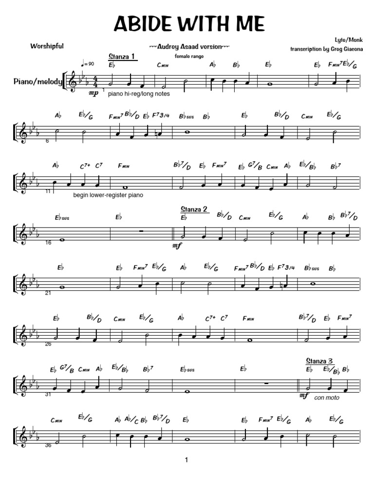 Abide With Me - CHART | PDF