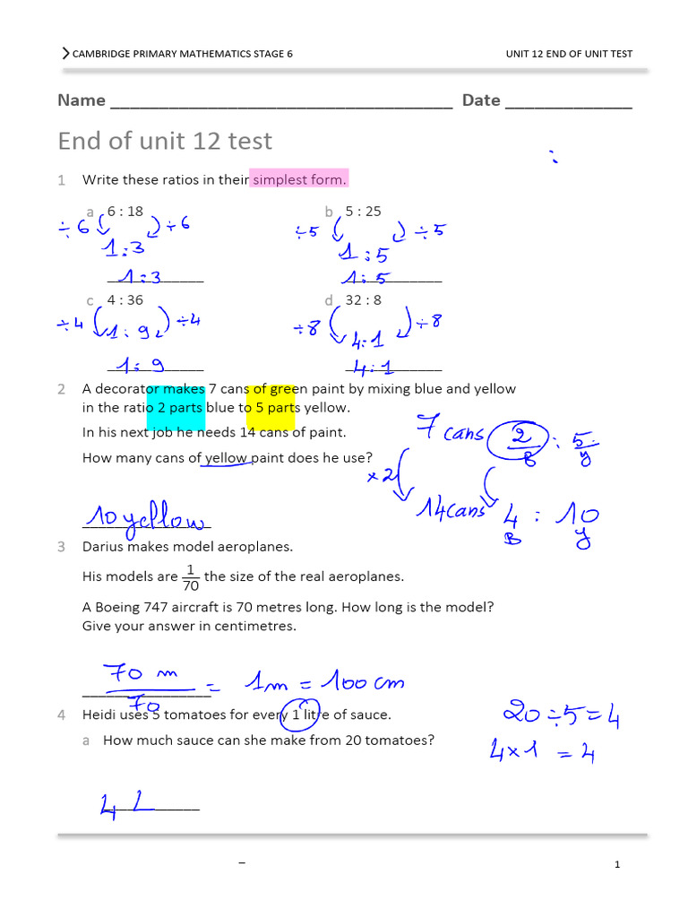 Booklet Revision Unit 12 (Answer Key) | PDF