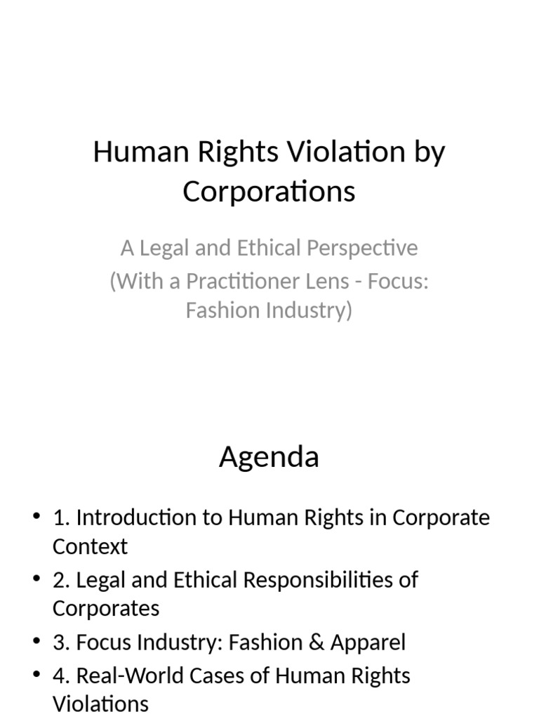 Human Rights Violations by Corporations Presentation | PDF | Sweatshop ...