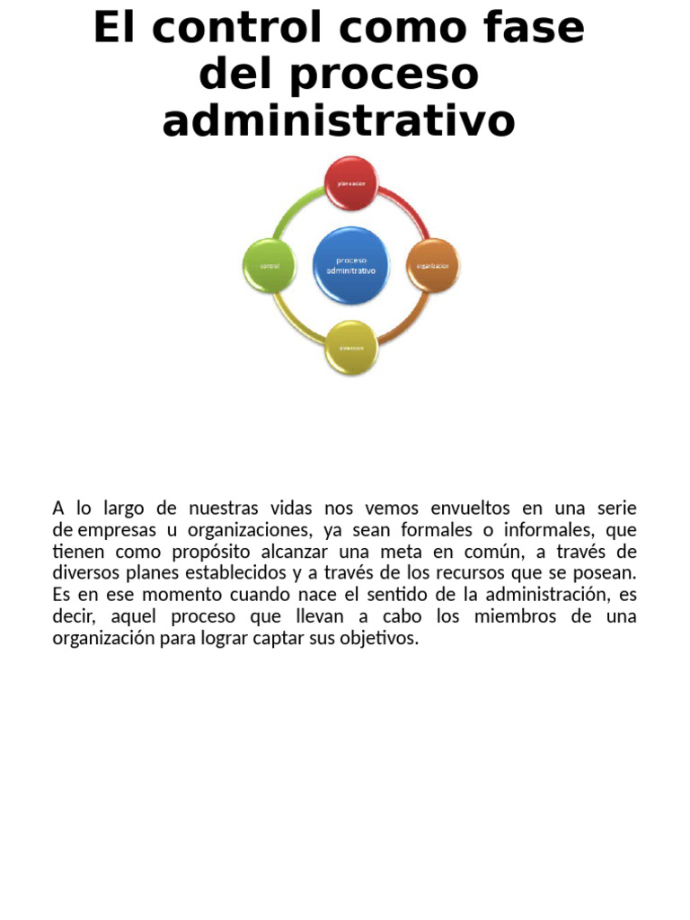 El Control Como Fase Del Proceso Administrativo | PDF
