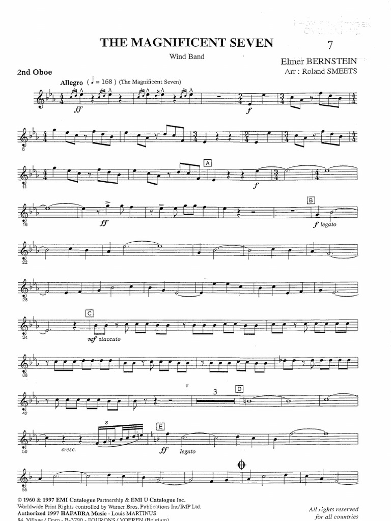 Magnificent Seven Wind Band Score | PDF