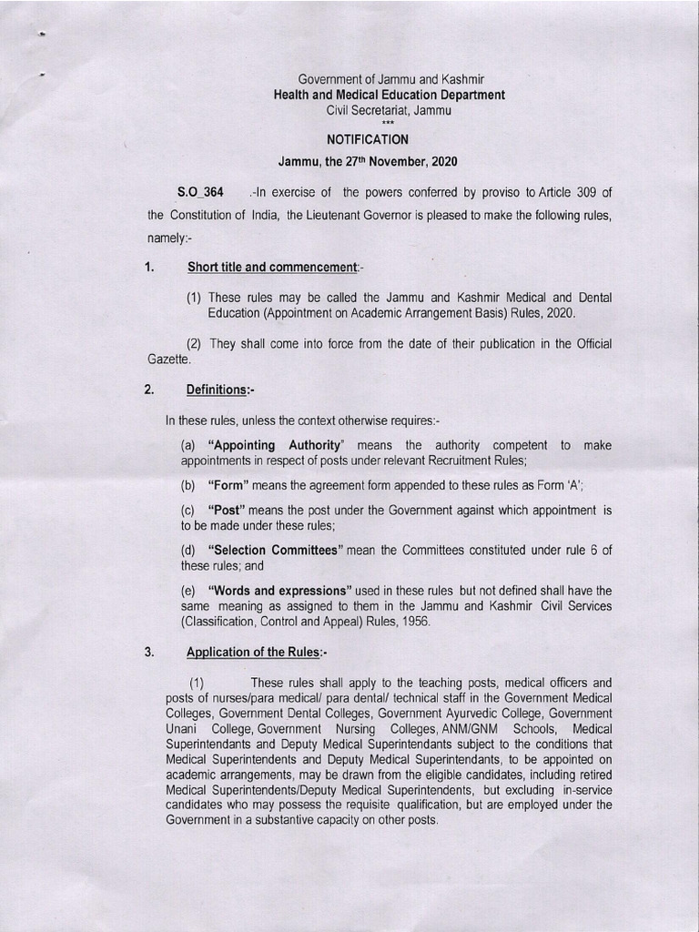 SO 364 Academic Arrangement Rules | PDF