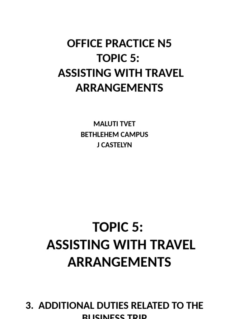 N5 Office Practice TOPIC 5 NO 3 | PDF | Travel Visa | Driver's License