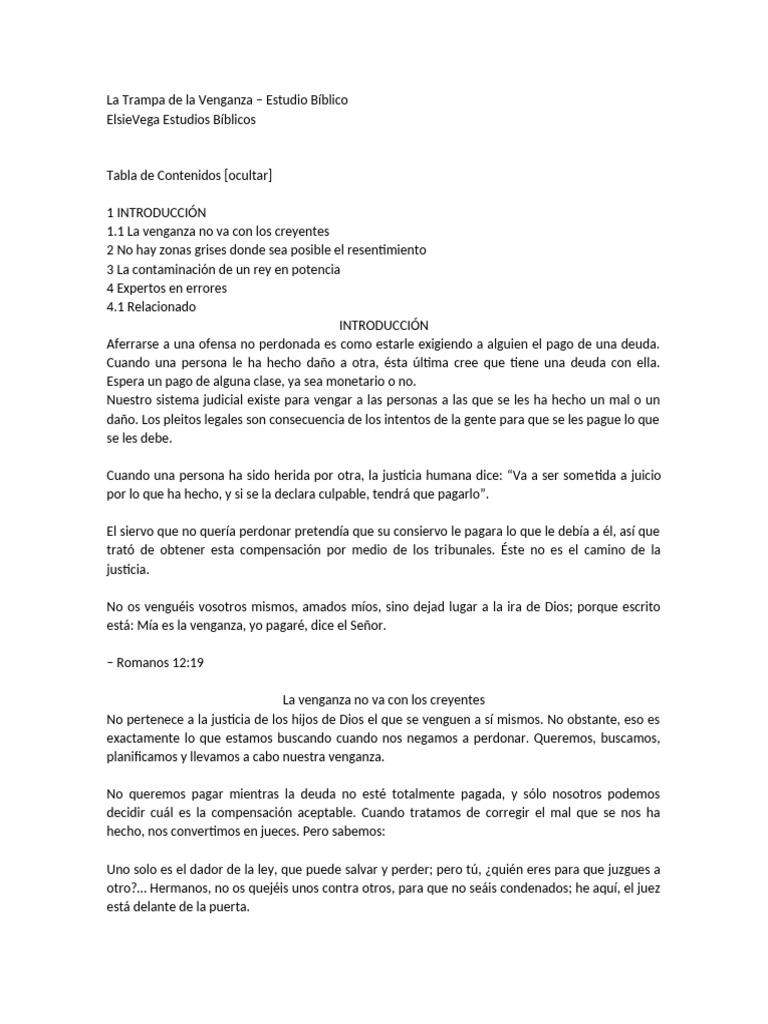 La Trampa de La Venganza | PDF | David | Amor