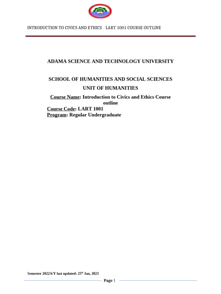 Civics and Ethics Course Overview | PDF | Democracy | Political Ideologies