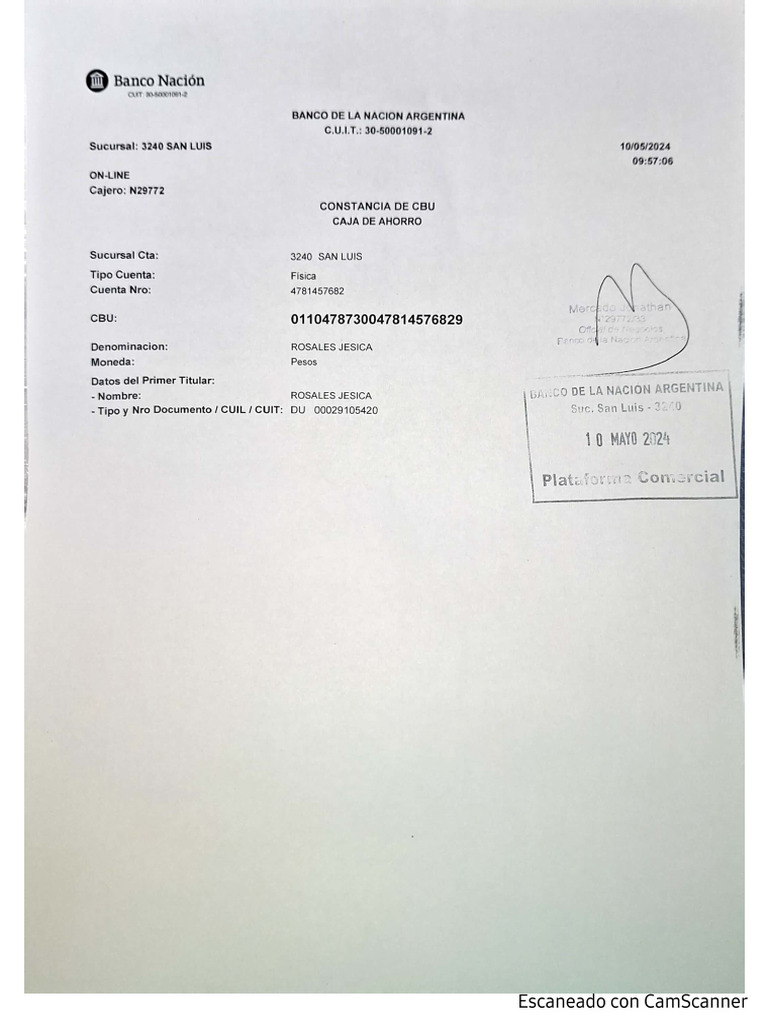 CBU Actualizado Jesica Mayo 2024 | PDF