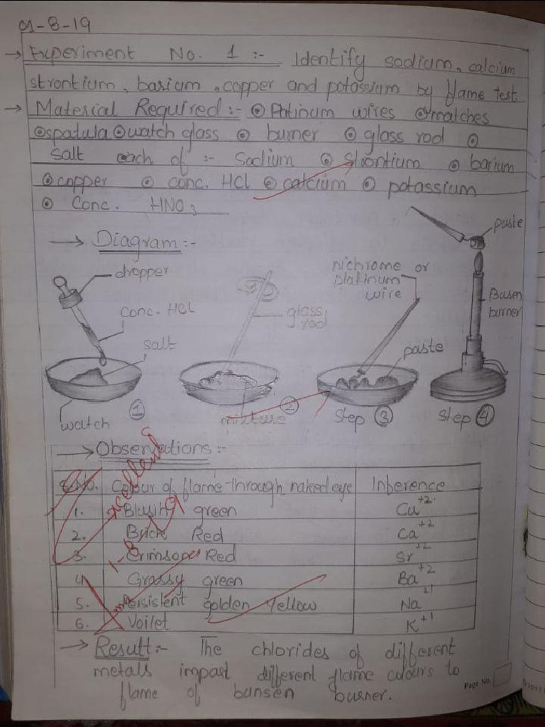 Chemistry 10th Complete Practicals | PDF
