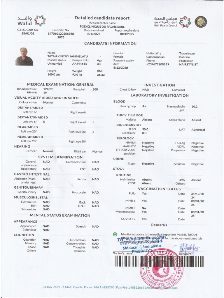 Detailed Candidate Report | PDF