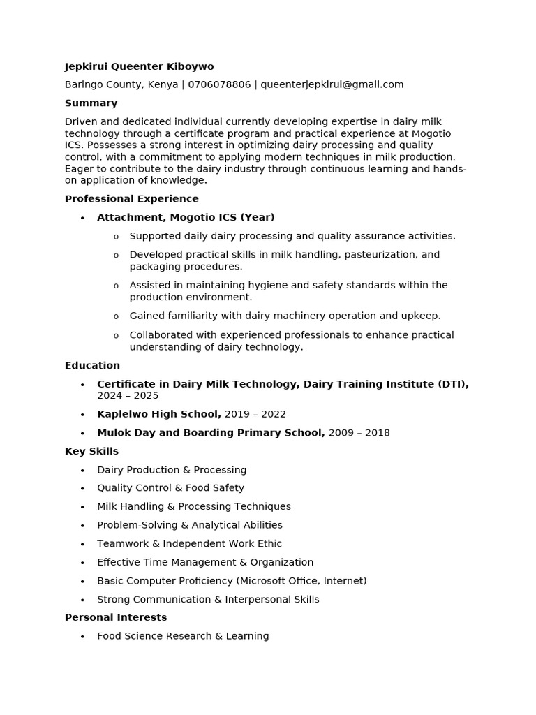 Jepkirui Queenter Kiboywo | PDF