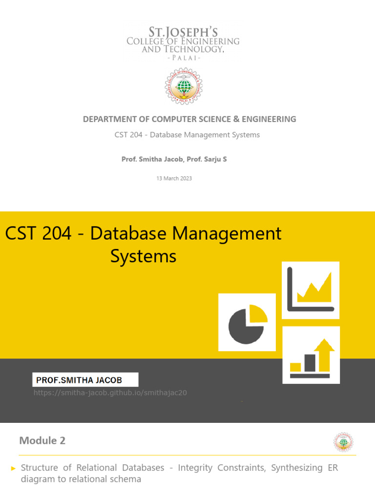 Ktu S4 Cse DBMS Notes Module 2 | PDF | Relational Model | Relational ...