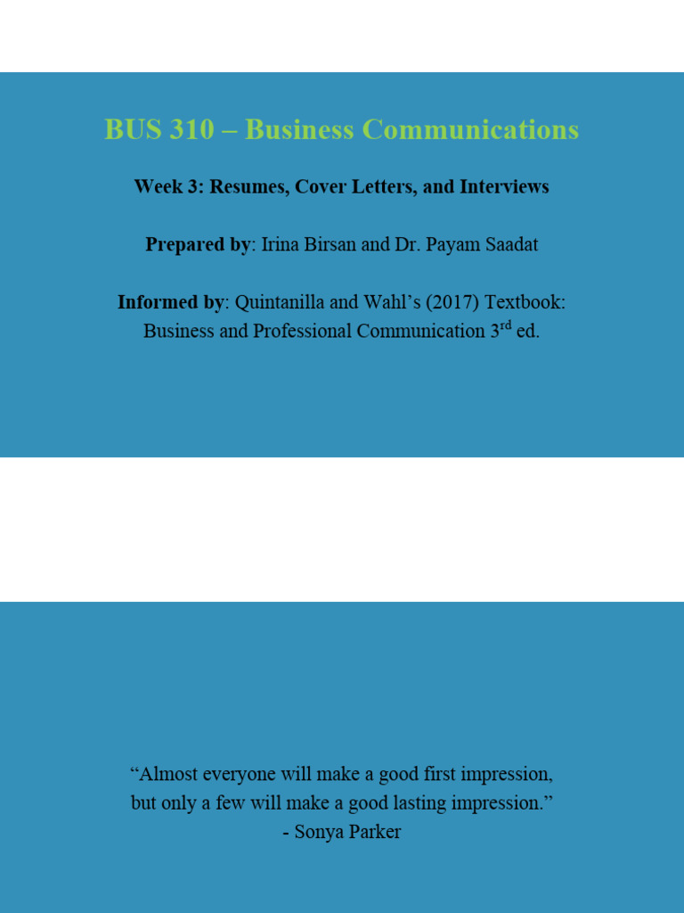 BUS310 M3 S1 PPT PowerPoint Lecture PDF | PDF | Résumé | Communication