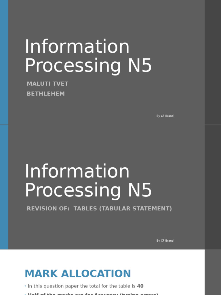 N5 IP 4 Revision Tables | PDF | Typefaces | Written Communication
